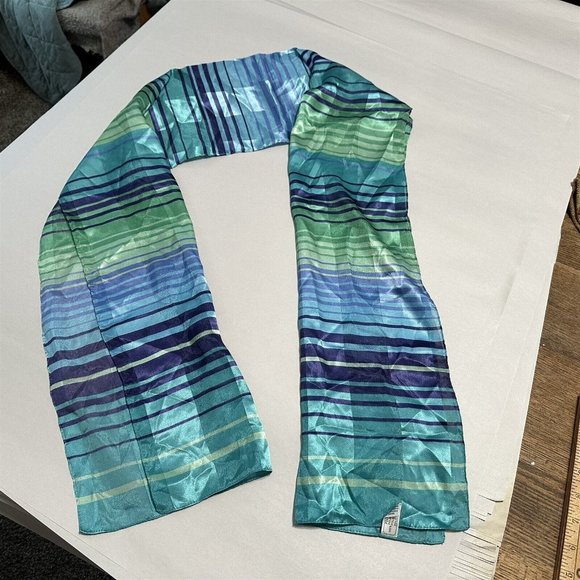 Unbranded | Accessories | Vintage Scarf Italy Polyester Blue Green ...